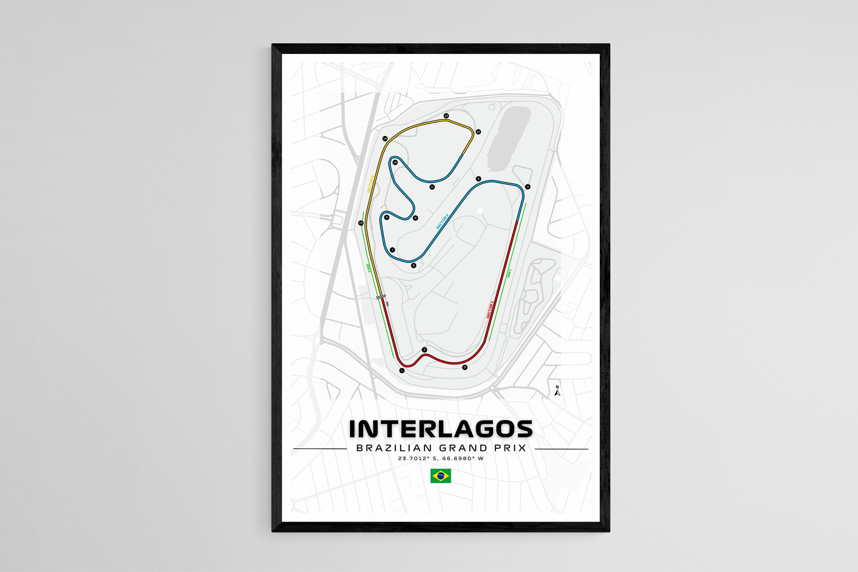 FORMULA 1 INTERLAGOS Poster F1 Poster F1 Track Poster Interlagos Track ...