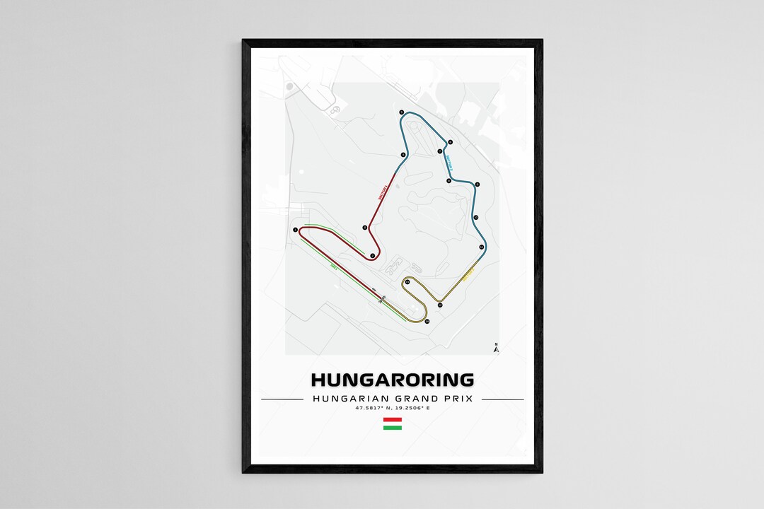 FORMULA 1 HUNGARORING POSTER F1 Poster F1 Track Poster Hungaroring ...