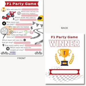F1 Party Game: Formula 1 Watch Party (PDF Files) - Etsy