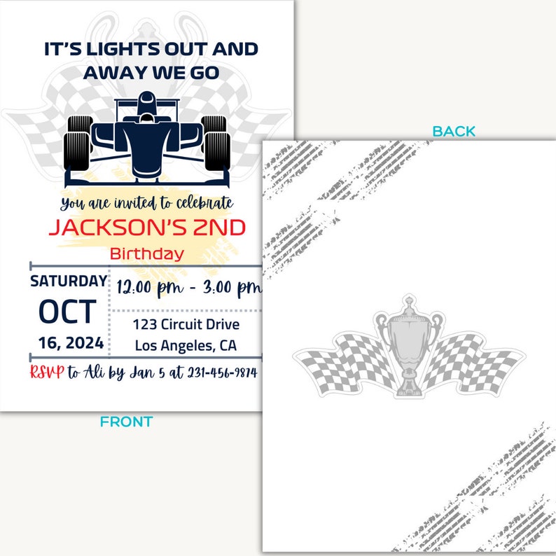 FORMULA 1 BIRTHDAY INVITATION Formula 1 Party Card F1 Decor F1 Party ...
