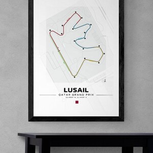 FORMULA 1 LUSAIL POSTER F1 Poster F1 Track Poster Lusail Track Poster ...