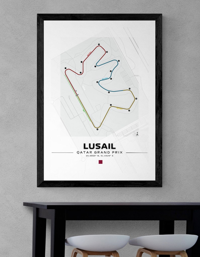 FORMULA 1 LUSAIL POSTER F1 Poster F1 Track Poster Lusail Track - Etsy