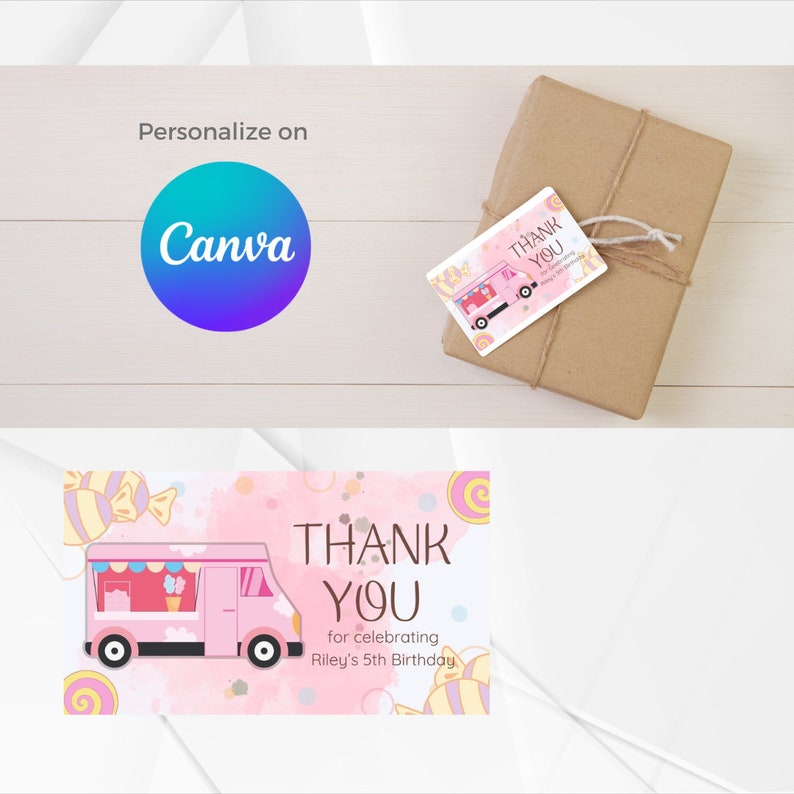 Candyland Birthday Invitation Thank You Card Birthday Party Candy Theme ...