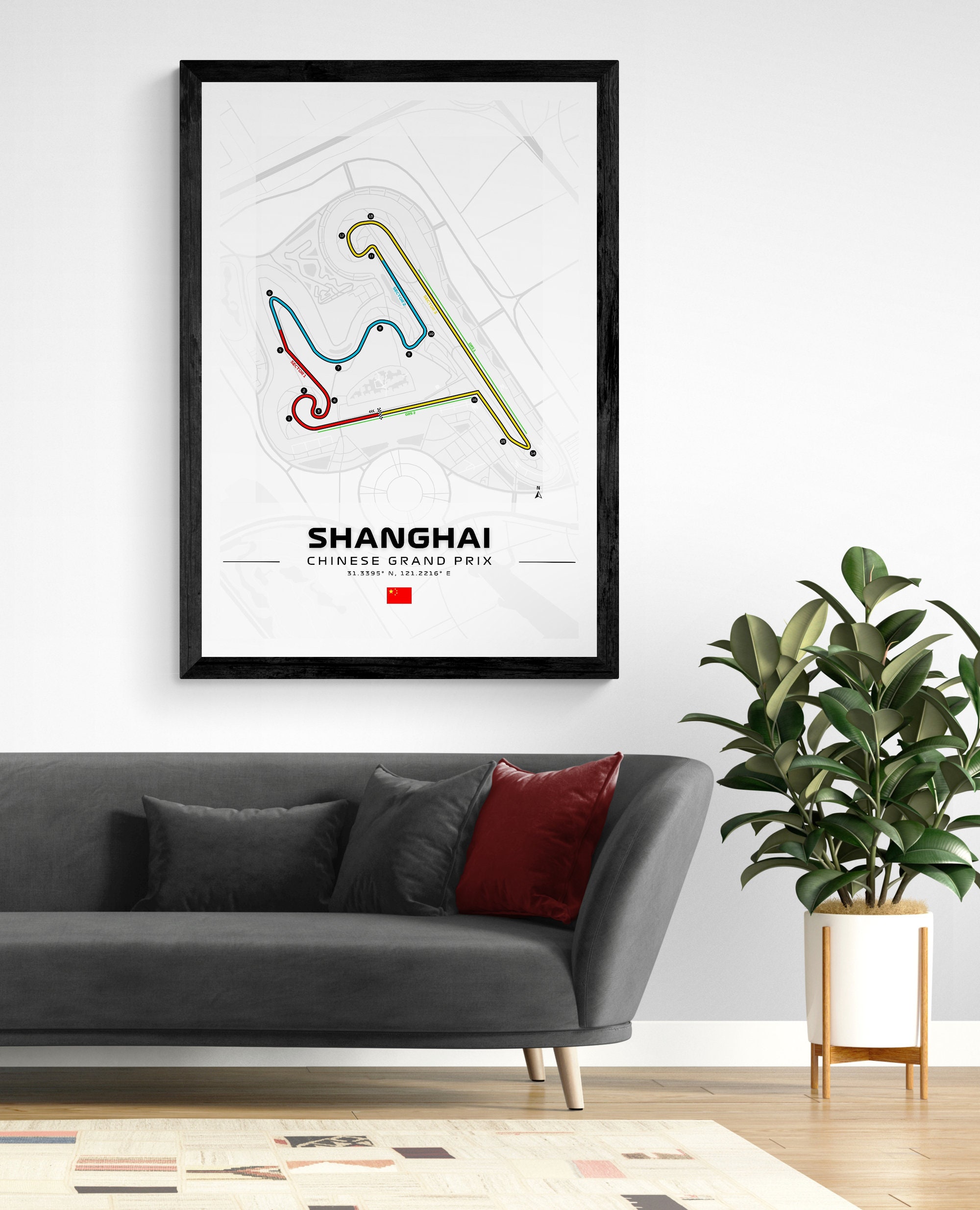 FORMULA 1 SHANGHAI POSTER F1 Poster F1 Track Poster Shanghai Print ...
