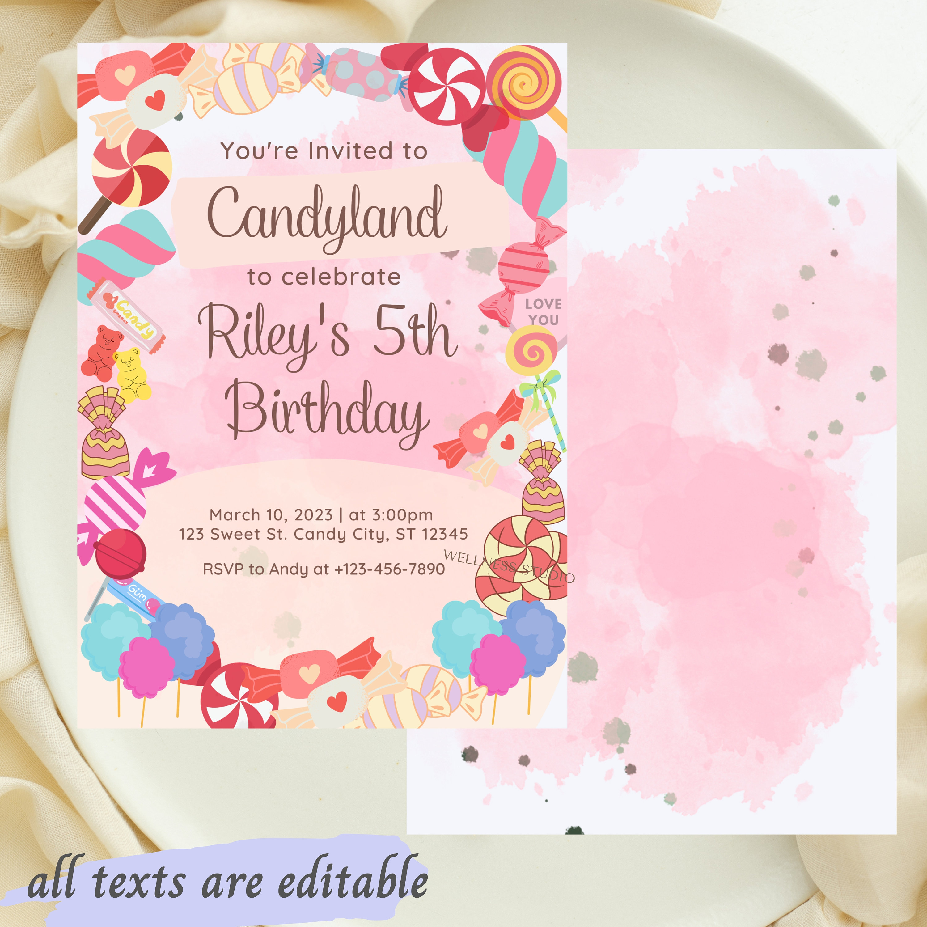 Invitation Candyland Birthday Party Candyland Decor Party Invititation ...