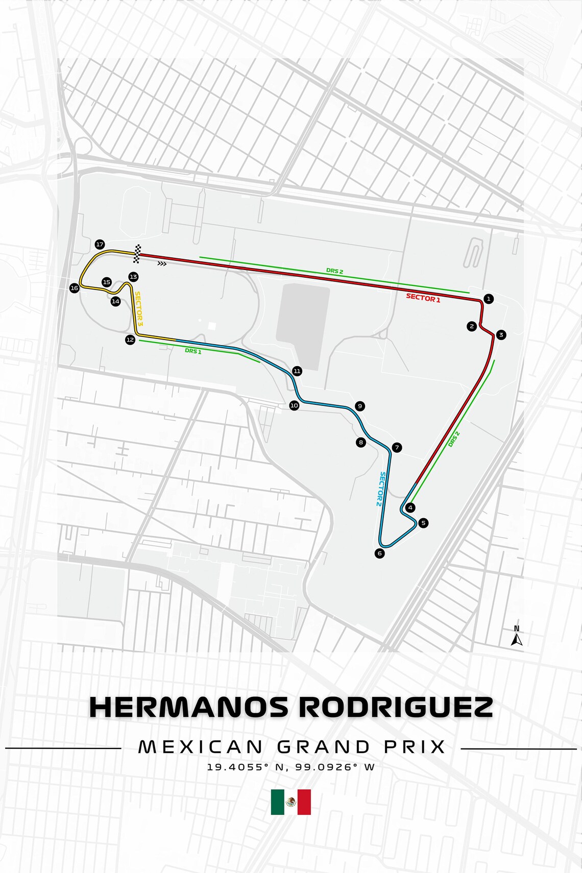FORMULA 1 MEXICO POSTER F1 Poster F1 Track Poster Mexico Track Poster ...