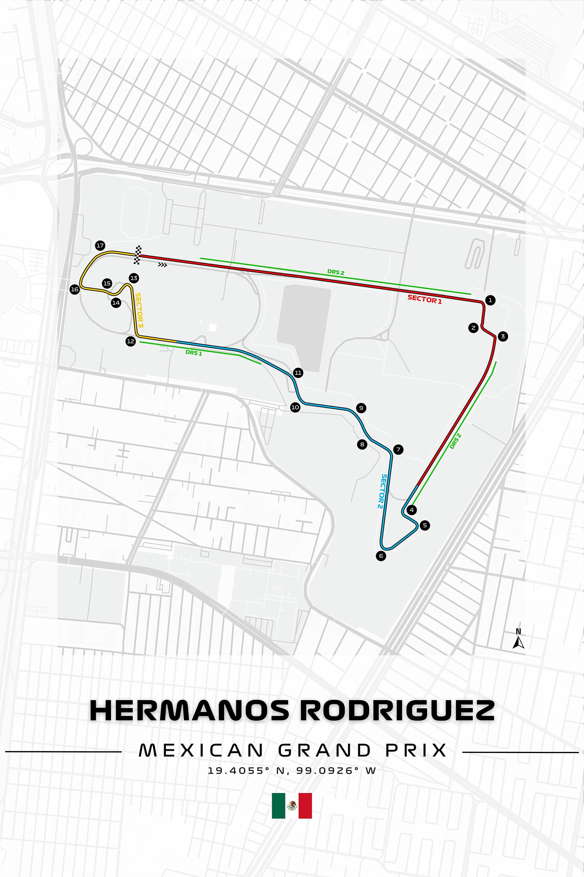 FORMULA 1 MEXICO POSTER F1 Poster F1 Track Poster Mexico Track Poster ...