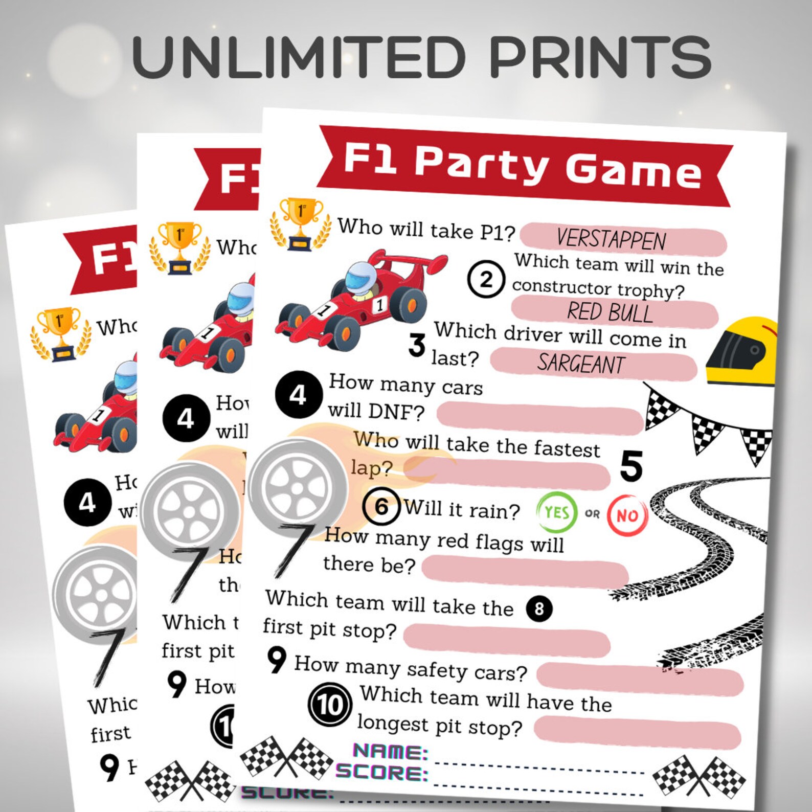 F1 Party Game: Formula 1 Watch Party (PDF Files) - Etsy