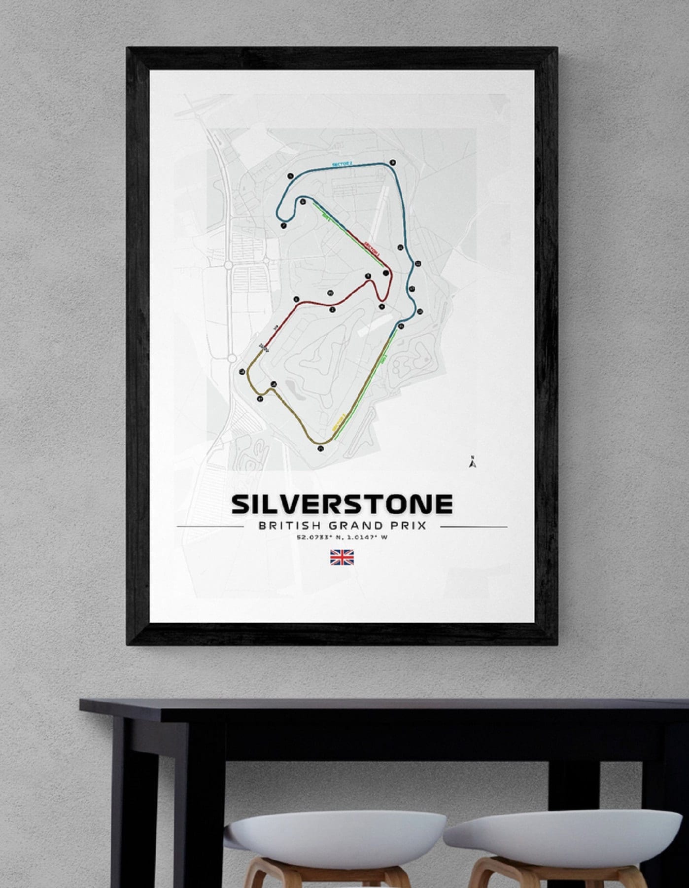 FORMULA 1 SILVERSTONE POSTER F1 Poster F1 Track Poster Silverstone ...
