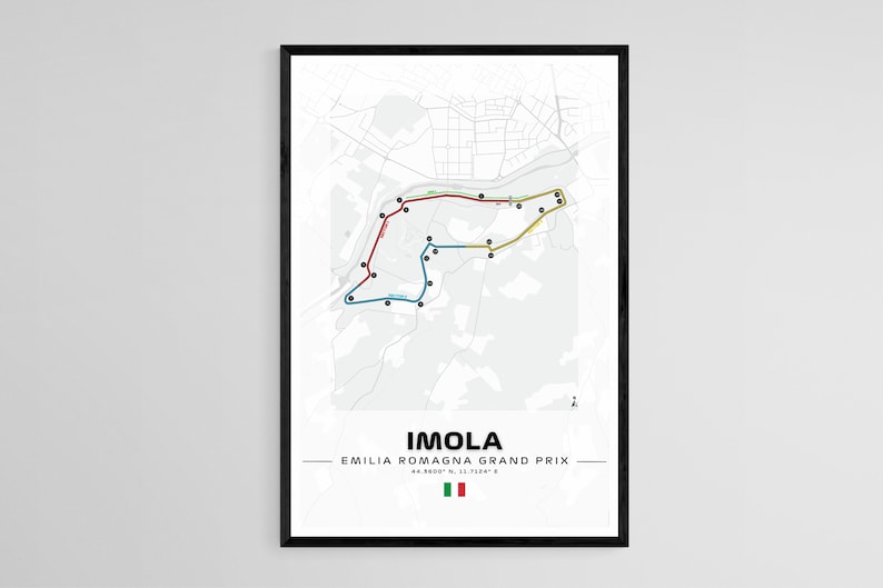 FORMULA 1 IMOLA POSTER F1 Poster F1 Track Poster Imola Track Poster ...