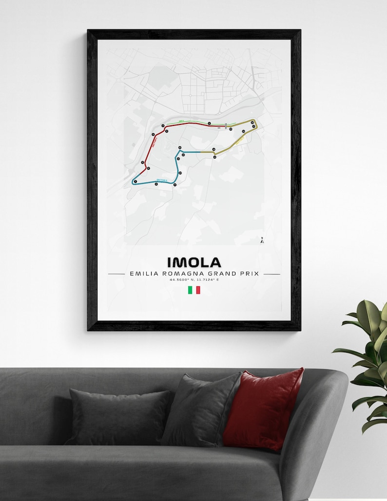 FORMULA 1 IMOLA POSTER F1 Poster F1 Track Poster Imola Track Poster ...