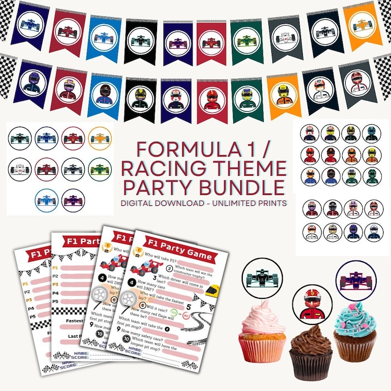 FORMULA 1 PARTY BUNDLE F1 Party Decor Formula 1 Decor F1 Decor Formula ...