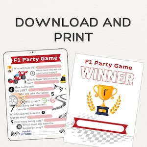 F1 Party Game: Formula 1 Watch Party (PDF Files) - Etsy