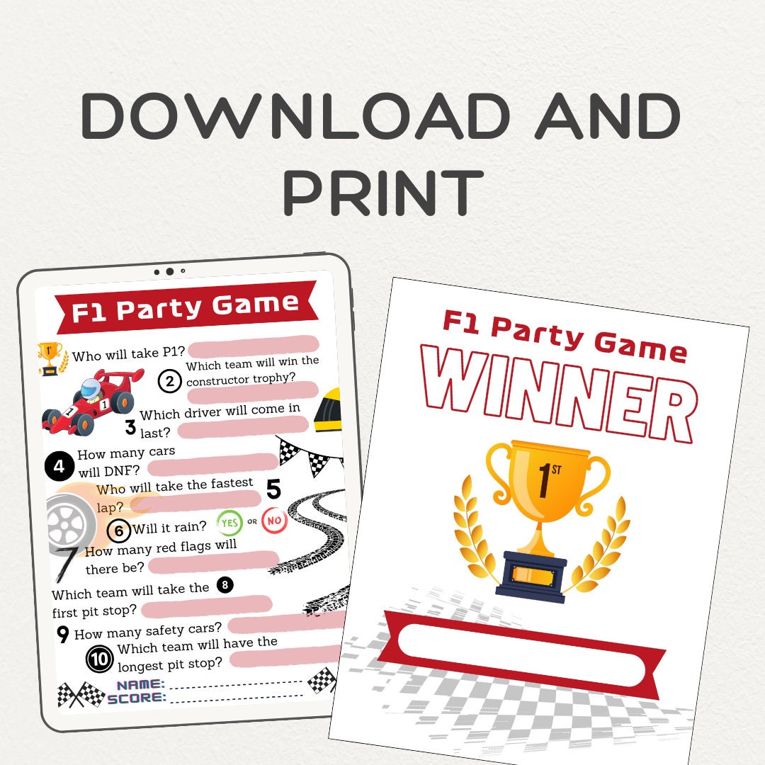 F1 Party Game: Formula 1 Watch Party (PDF Files) - Etsy