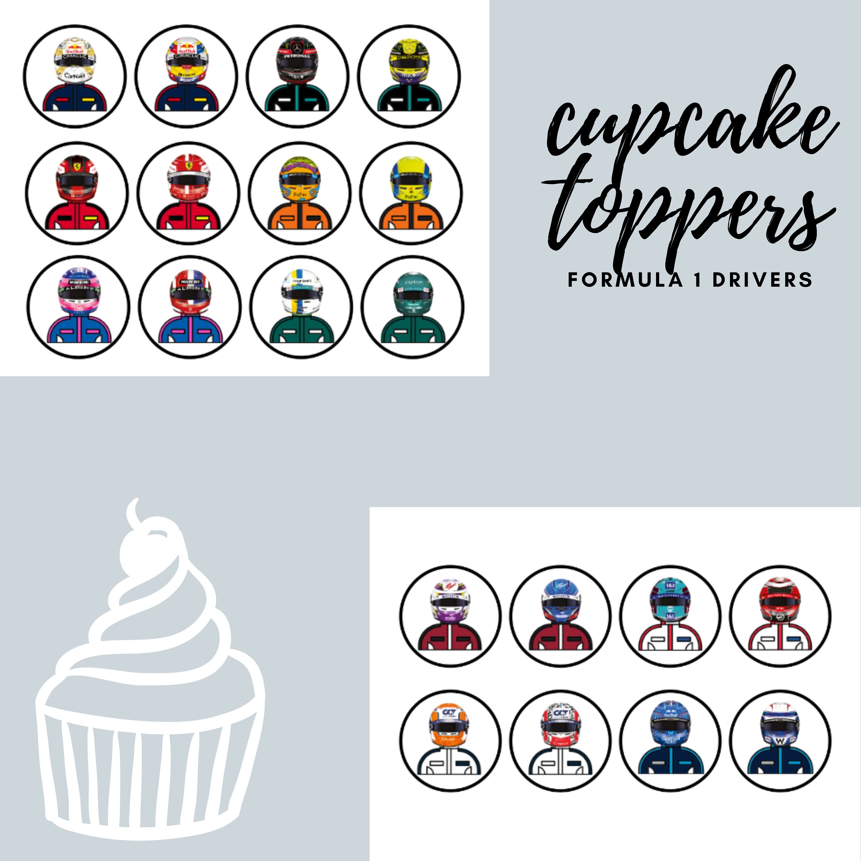 Formula 1 Birthday Party Cupcake Topper F1 Party Decor F1 - Etsy Australia