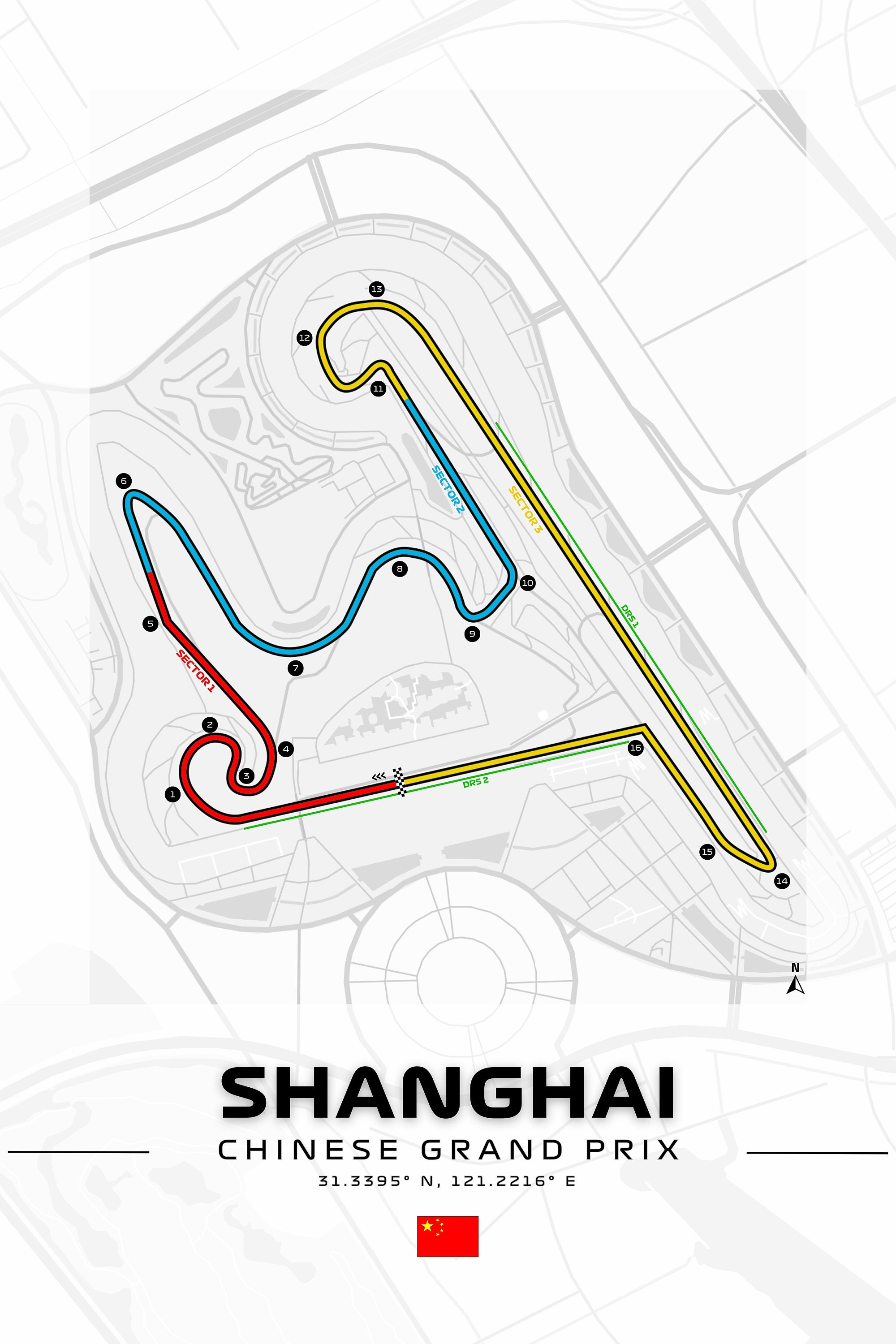 FORMULA 1 SHANGHAI POSTER F1 Poster F1 Track Poster Shanghai Print ...