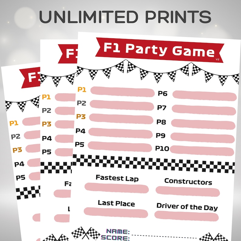 F1 PARTY GAME Formula 1 Party Game Formula 1 Decoration F1 Decoration ...