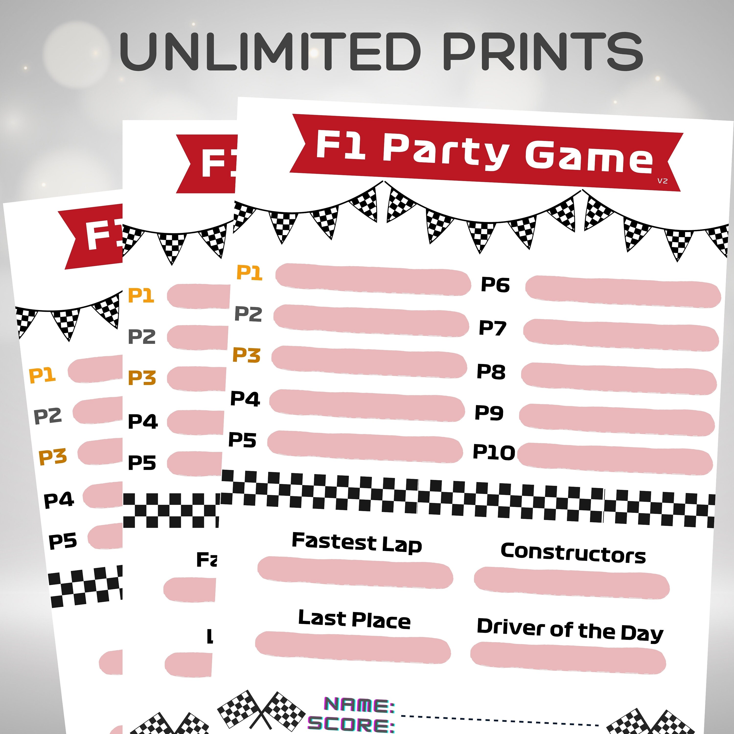 F1 PARTY GAME Formula 1 Party Game Formula 1 Decoration F1 Decoration ...