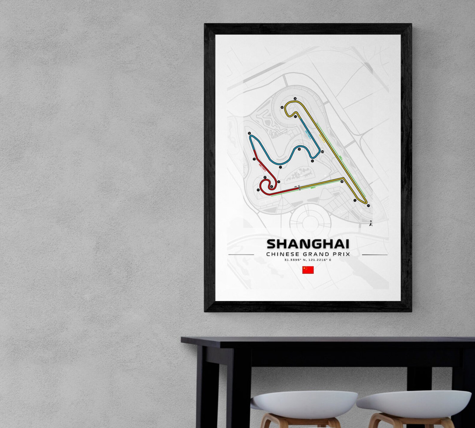 FORMULA 1 SHANGHAI POSTER F1 Poster F1 Track Poster Shanghai Print ...