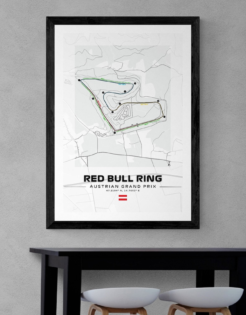 FORMULA 1 Red Bull Ring POSTER F1 Poster F1 Track Poster Red Bull Ring ...
