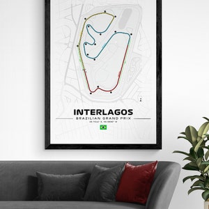 FORMULA 1 INTERLAGOS Poster F1 Poster F1 Track Poster Interlagos Track ...