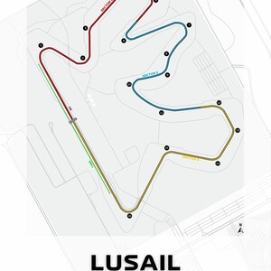 FORMULA 1 LUSAIL POSTER F1 Poster F1 Track Poster Lusail Track Poster ...
