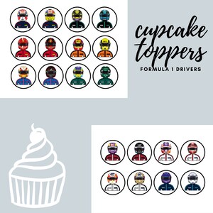 Formula 1 Birthday Party Cupcake Topper F1 Party Decor F1 Birthday ...