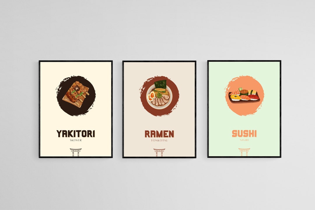 JAPANESE FOOD Bundle Japanese Print Japanese Wall Art Japanese Poster ...