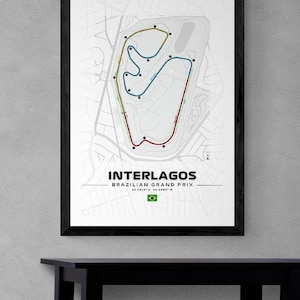 FORMULA 1 INTERLAGOS Poster F1 Poster F1 Track Poster Interlagos Track ...