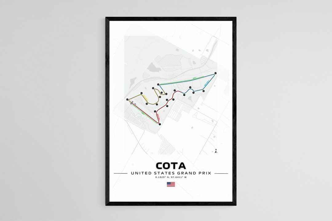 FORMULA 1 COTA Poster F1 Poster F1 Track Poster Circuit of the Americas ...