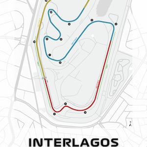 FORMULA 1 INTERLAGOS Poster F1 Poster F1 Track Poster Interlagos Track ...