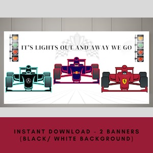 Formula 1 Birthday Banner: Racing Theme Party Decorations (digital ...