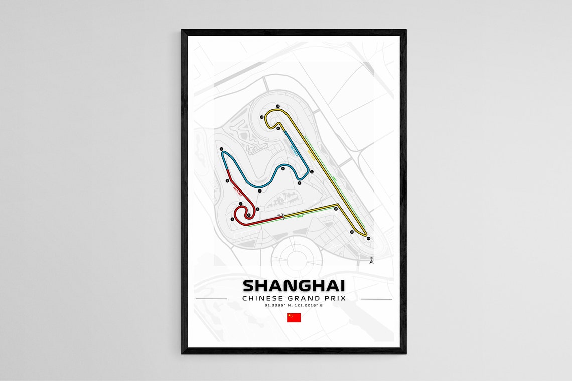 FORMULA 1 SHANGHAI POSTER F1 Poster F1 Track Poster Shanghai Print ...