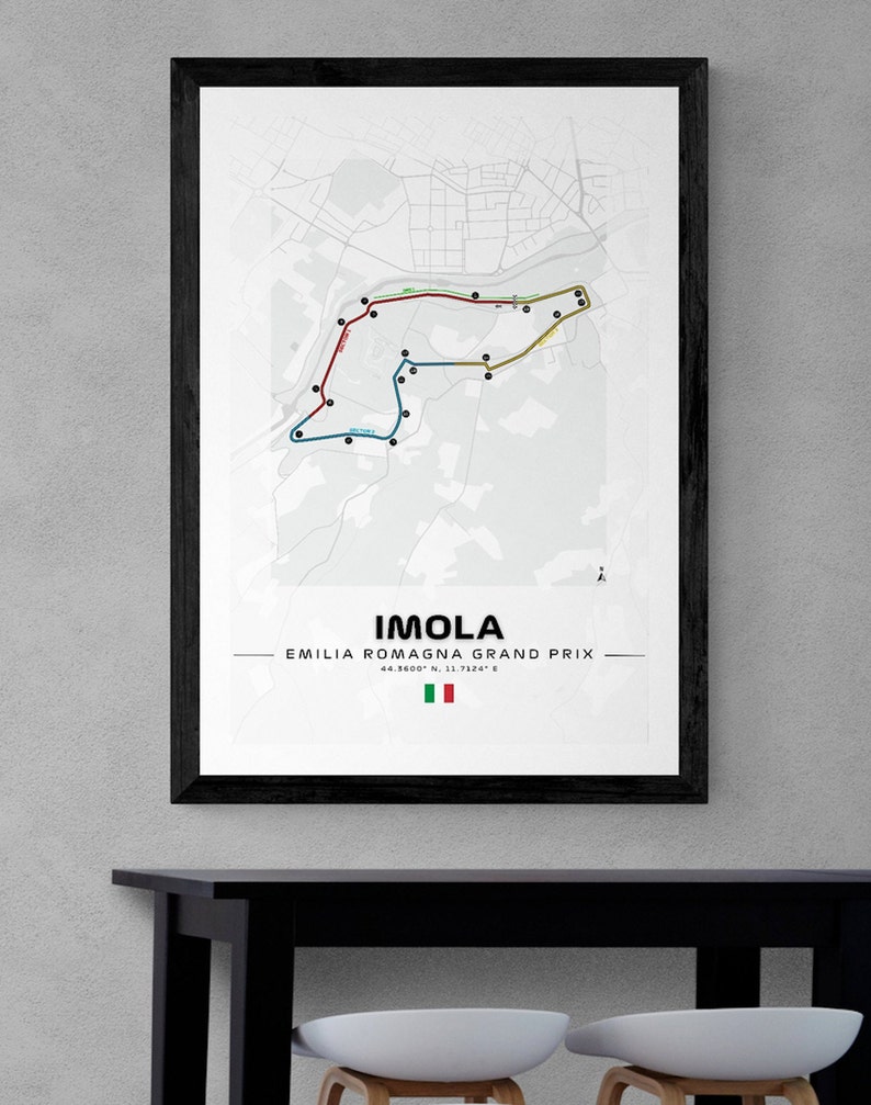 FORMULA 1 IMOLA POSTER F1 Poster F1 Track Poster Imola Track Poster ...