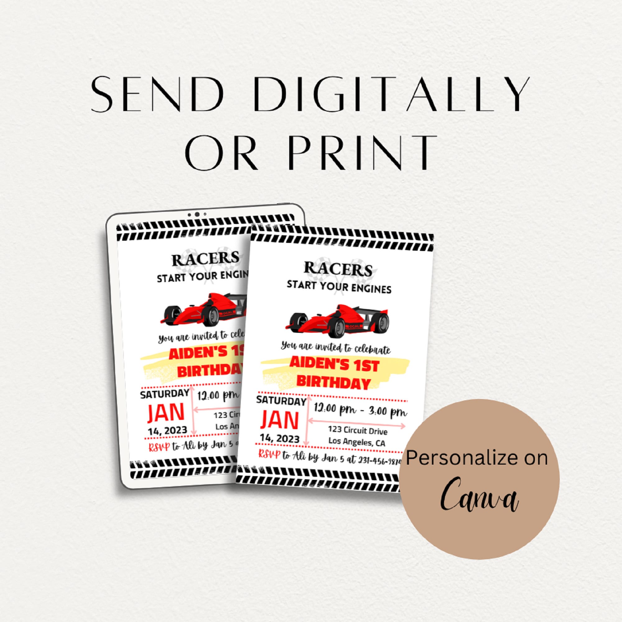 Invitación de cumpleaños fórmula 1 decoración de tarjeta de - Etsy México