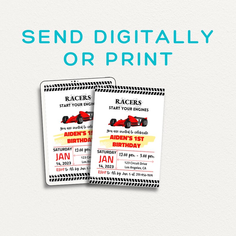 Birthday Invitation Formula 1 Party Card Decor F1 Party Birthday ...