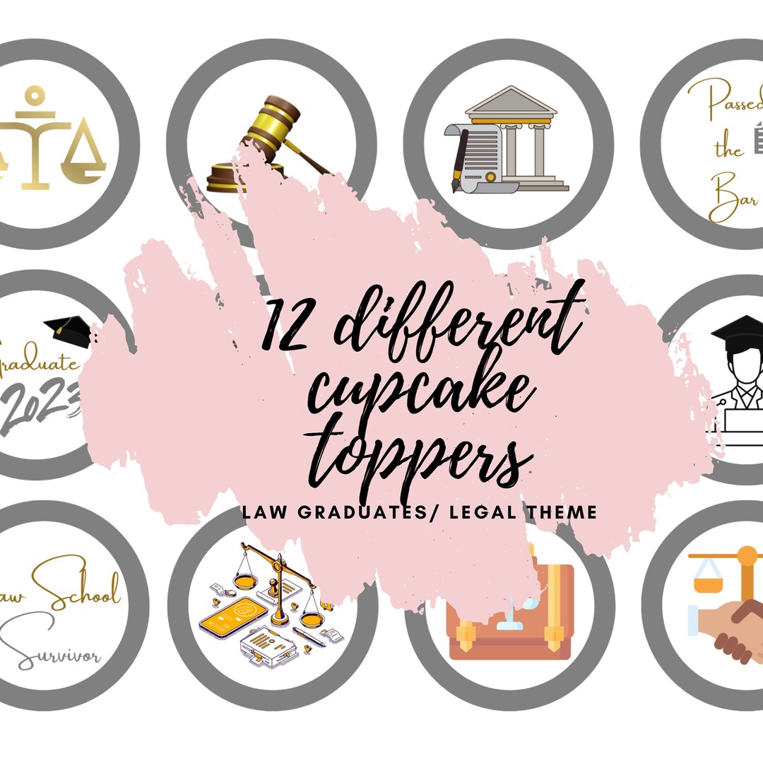 Lawyer Cupcake Toppers Law School Graduates Cupcake Legal Theme Toppers ...