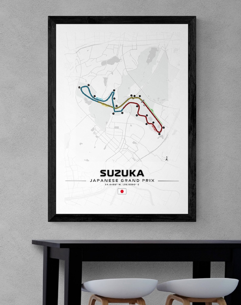 FORMULA 1 SUZUKA POSTER F1 Poster F1 Track Poster Suzuka Track Suzuka ...