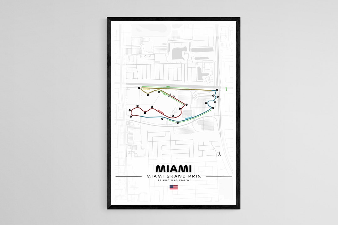 FORMULA 1 MIAMI POSTER F1 Poster F1 Track Poster Miami Track Poster ...