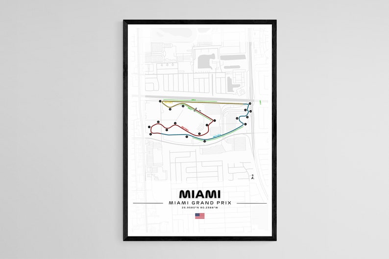 FORMULA 1 MIAMI POSTER F1 Poster F1 Track Poster Miami Track Poster ...