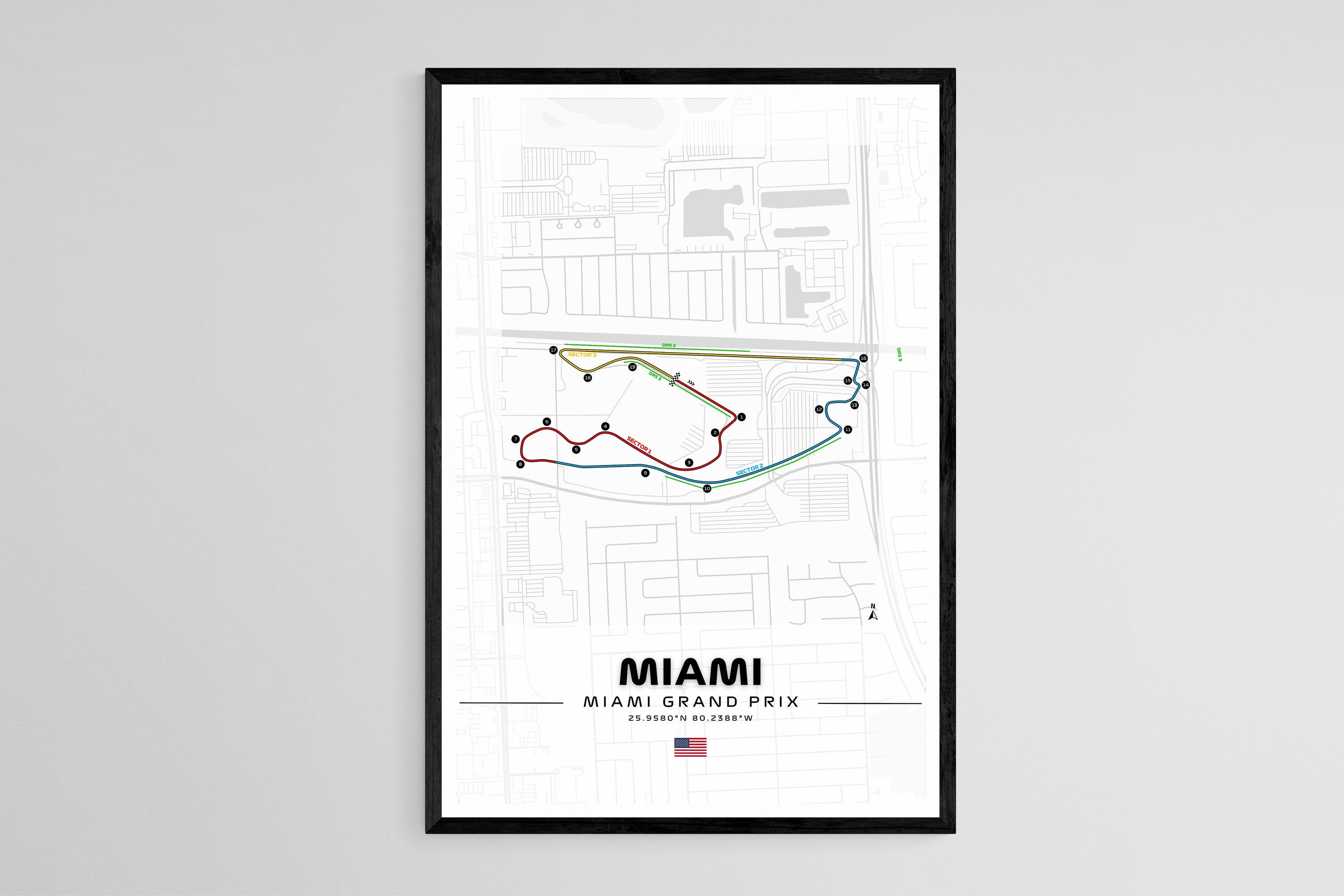 FORMULA 1 MIAMI POSTER F1 Poster F1 Track Poster Miami Track Poster ...