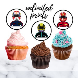 Formula 1 Birthday Party Cupcake Topper F1 Party Decor F1 Birthday ...