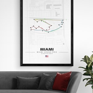 FORMULA 1 MIAMI POSTER F1 Poster F1 Track Poster Miami Track Poster ...