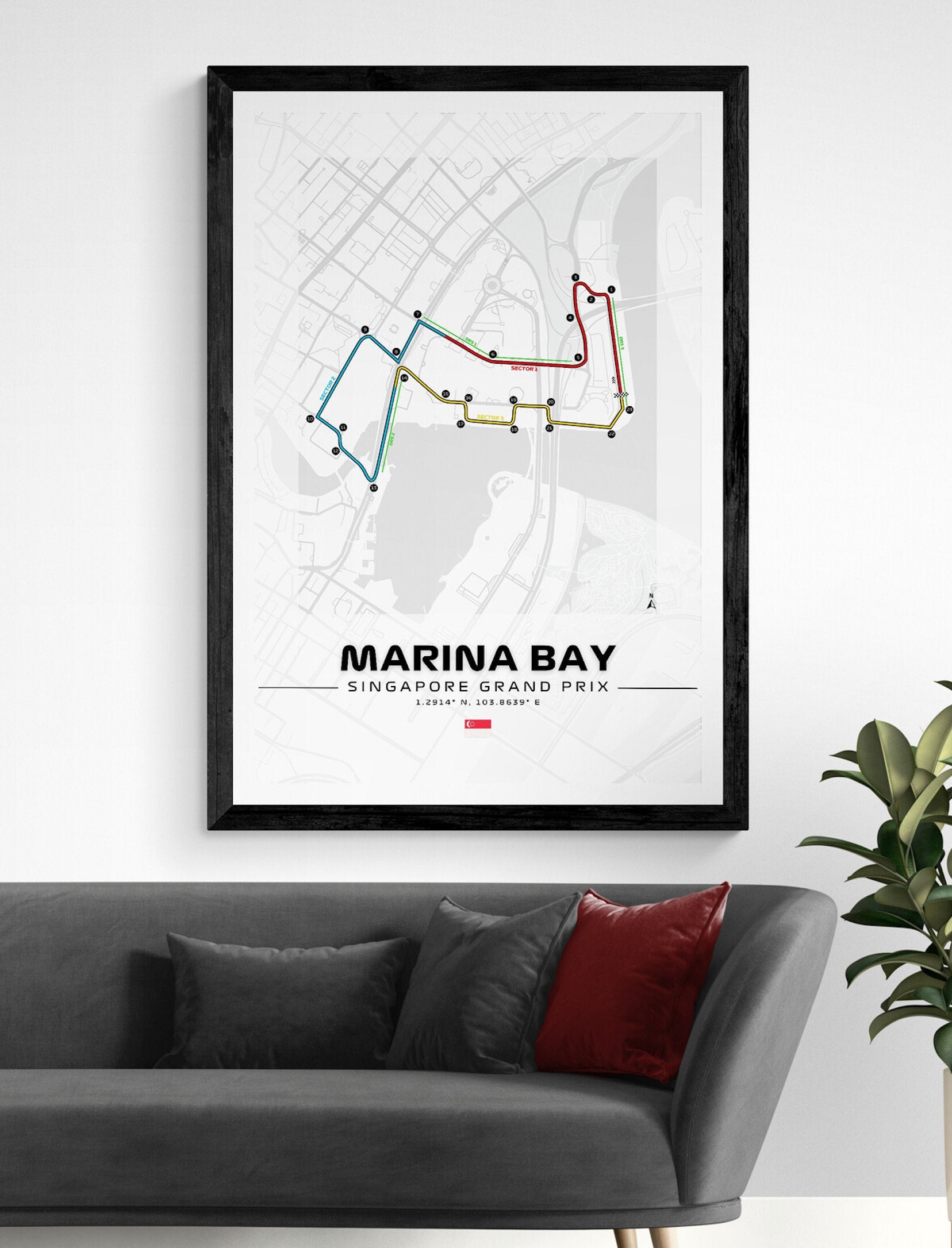 FORMULA 1 MARINA BAY Poster F1 Poster F1 Track Poster - Etsy