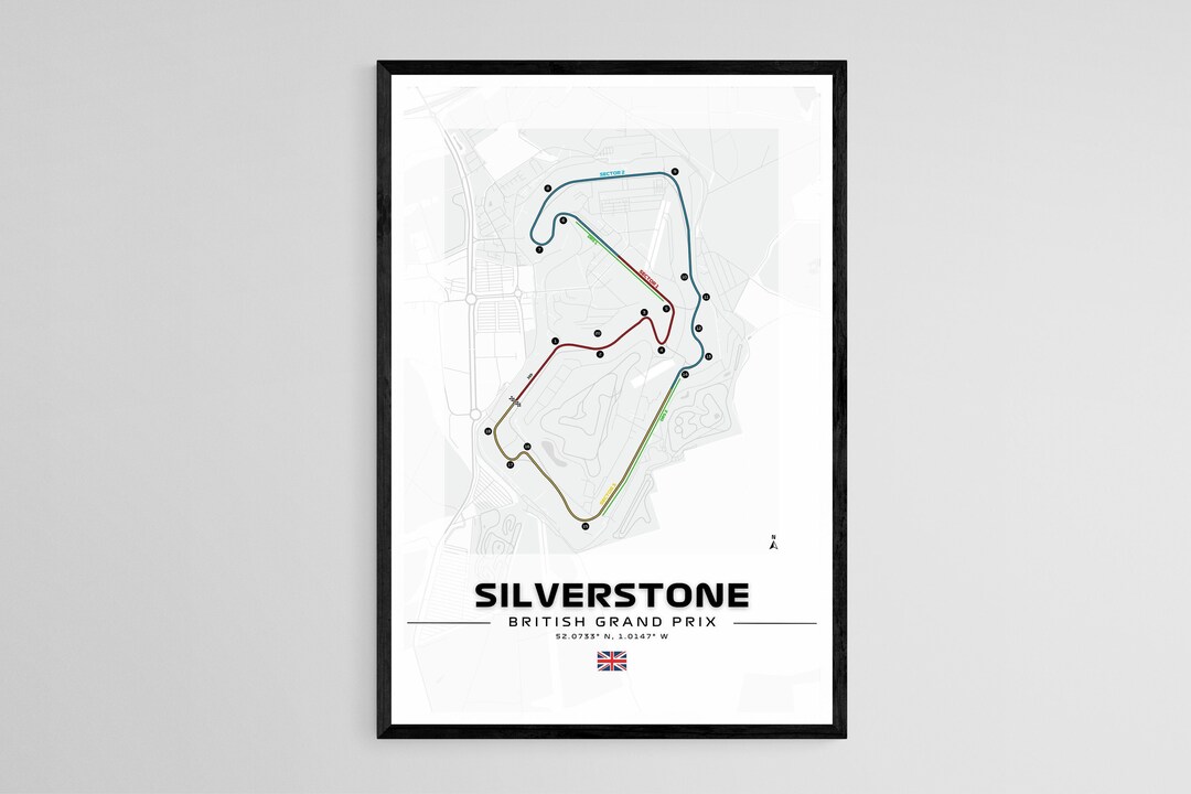 FORMULA 1 SILVERSTONE POSTER F1 Poster F1 Track Poster Silverstone ...