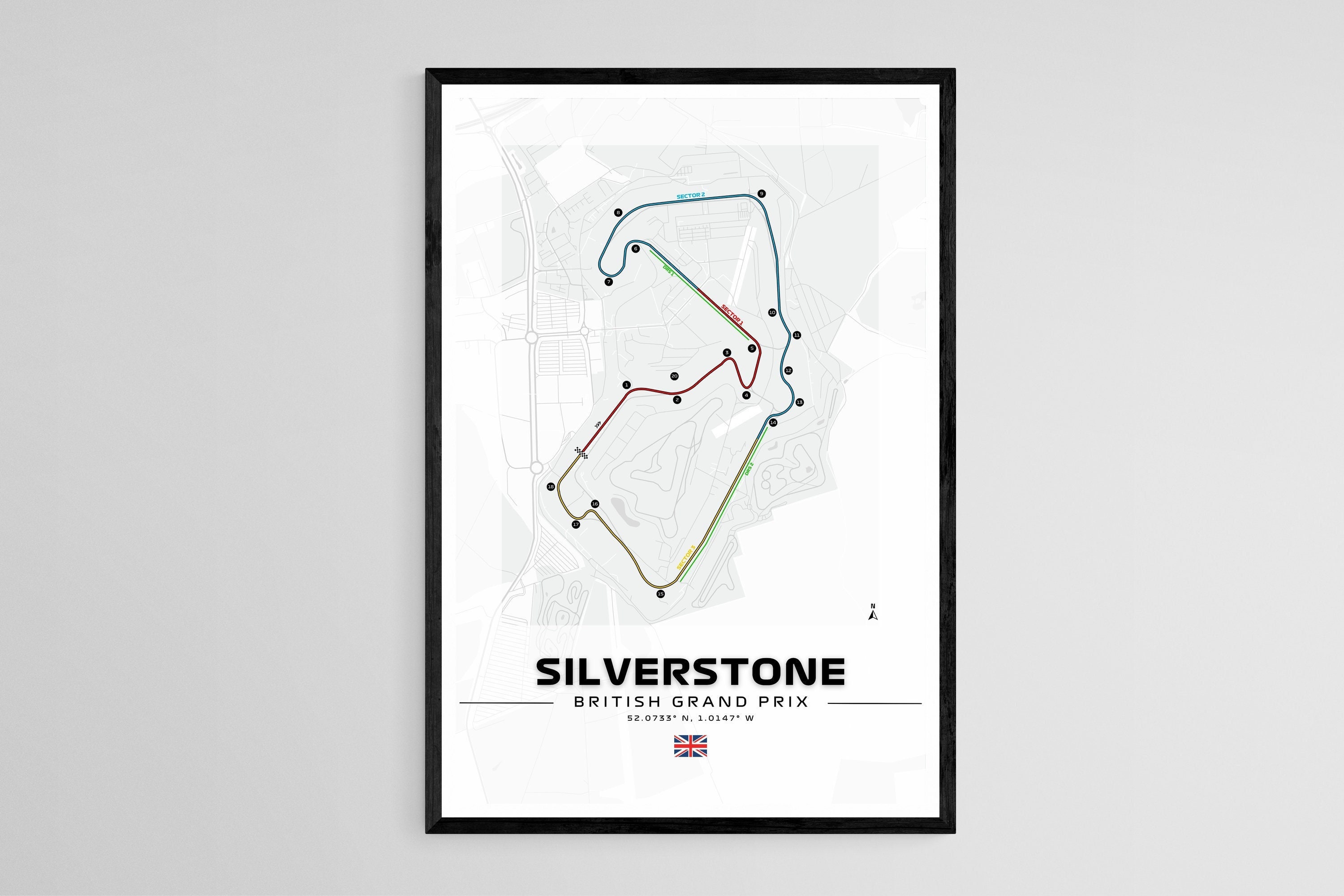 FORMULA 1 SILVERSTONE POSTER F1 Poster F1 Track Poster Silverstone ...
