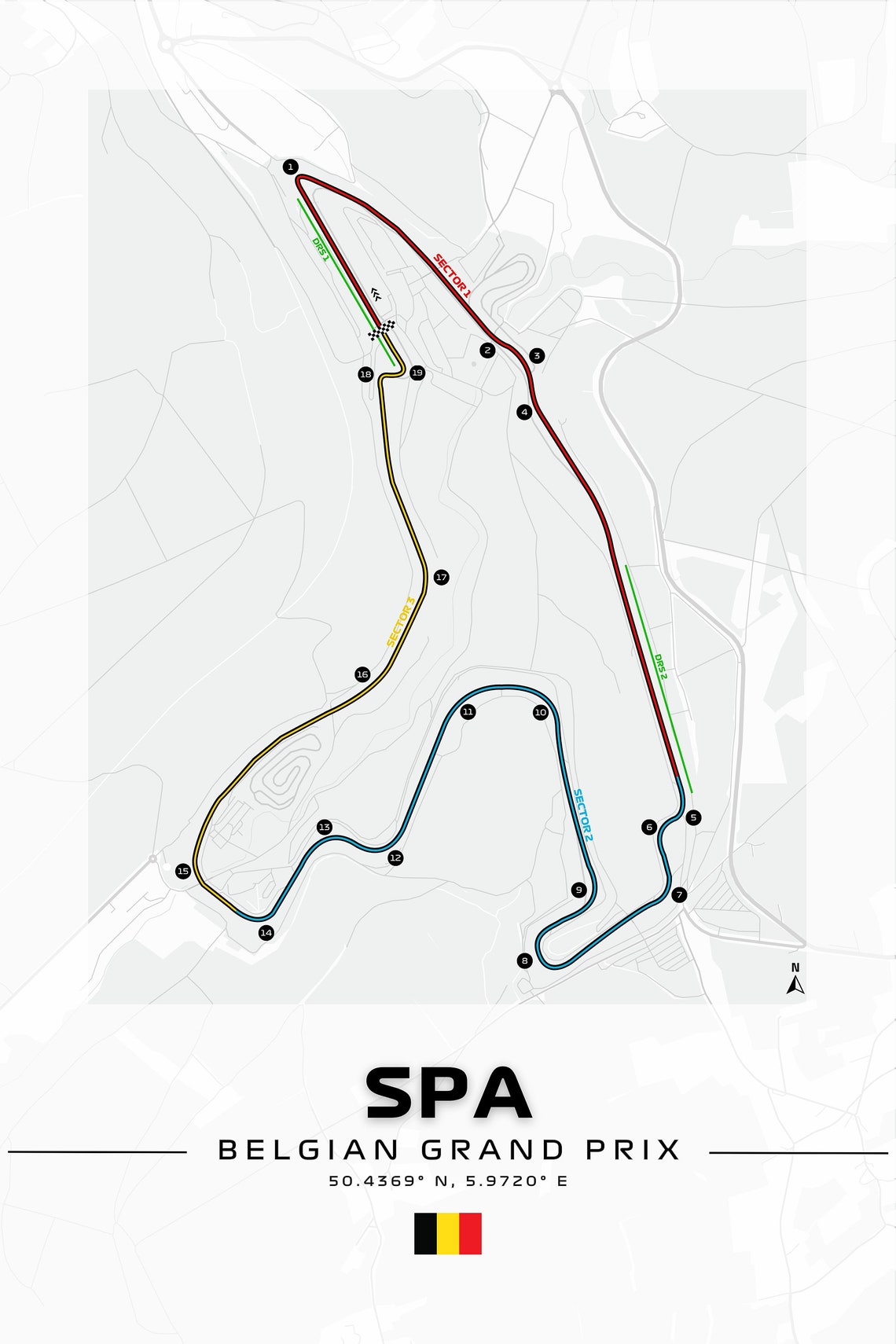 FORMULA 1 SPA FRANCORCHAMPS Poster F1 Poster F1 Track Poster - Etsy Canada
