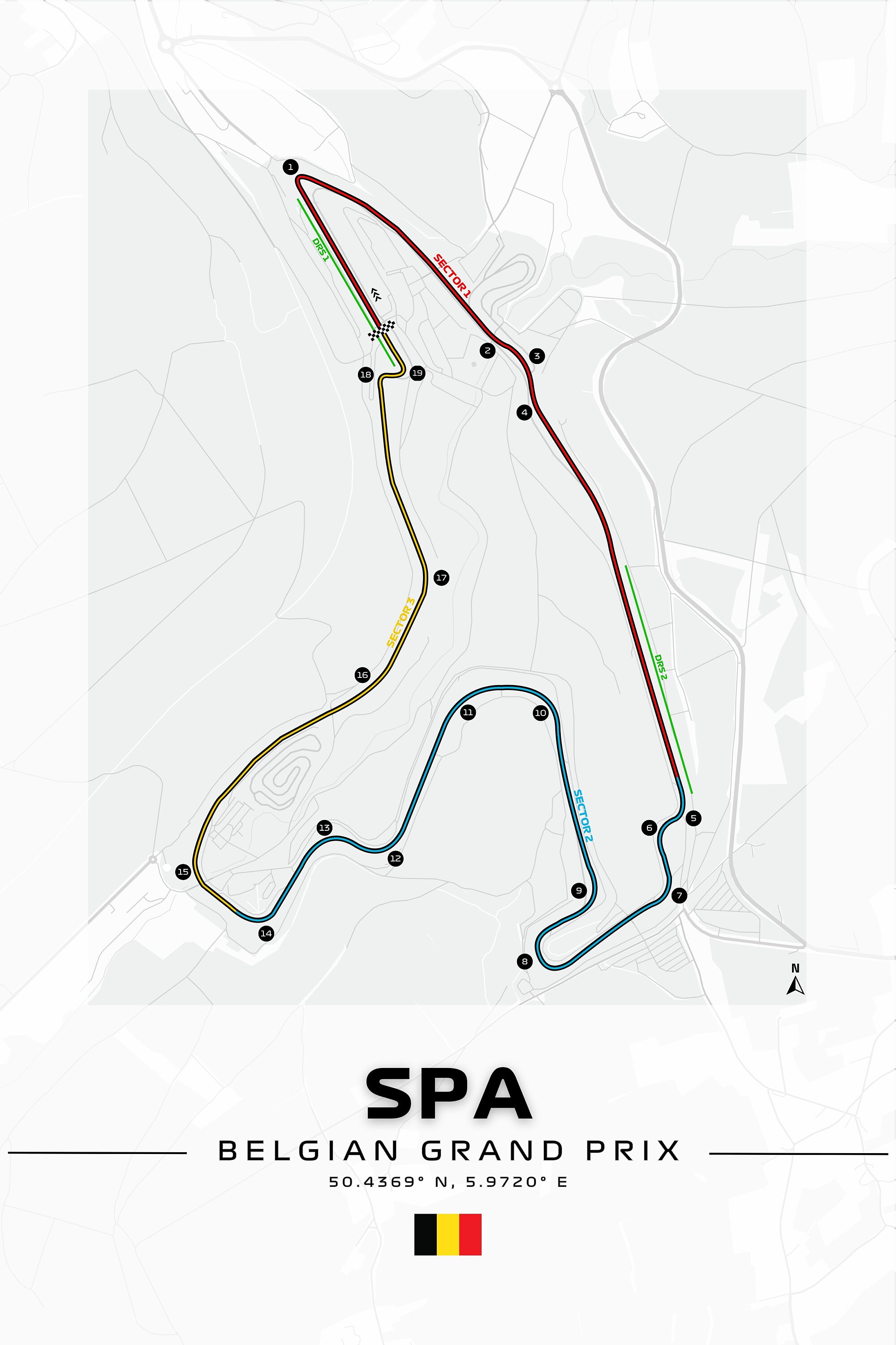 FORMULA 1 SPA FRANCORCHAMPS Poster F1 Poster F1 Track Poster - Etsy Canada