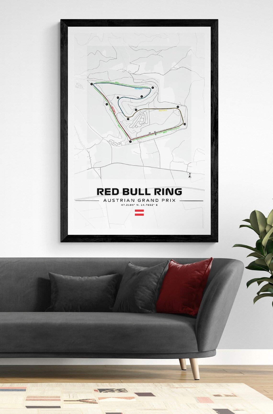 FORMULA 1 Red Bull Ring POSTER F1 Poster F1 Track Poster Red Bull Ring ...