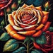 Vibrant Rose Cross Stitch Pattern Downloadable Pdf Digital Pattern - Etsy